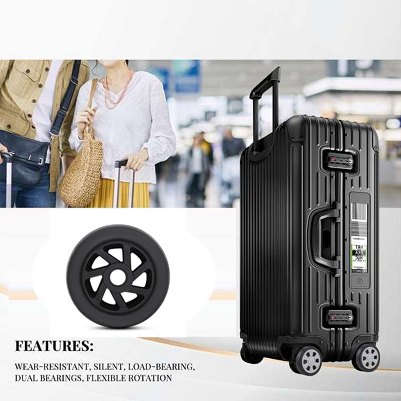 Luggage Wheels Replacement Trolley Case Pulley Wheel Universal ...