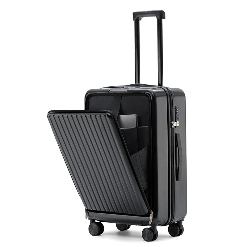 Luggage, large space, four-wheel spinner wheels, durable, black（20 in ...