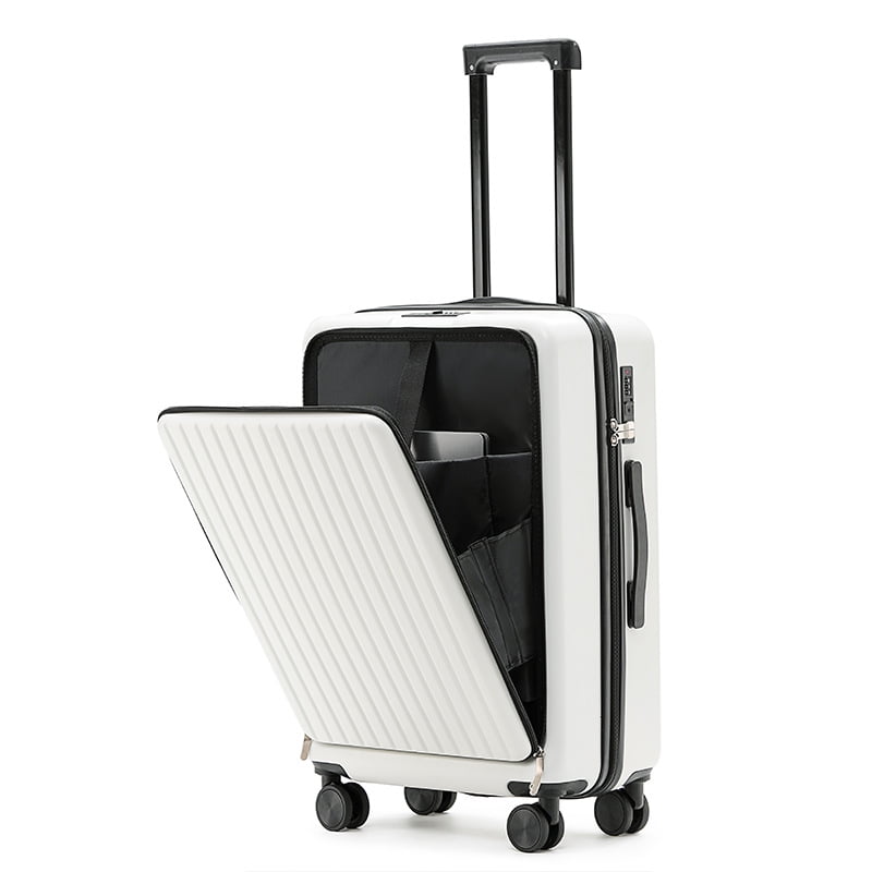 Luggage, large space, four-wheel spinner wheels, durable, white ...