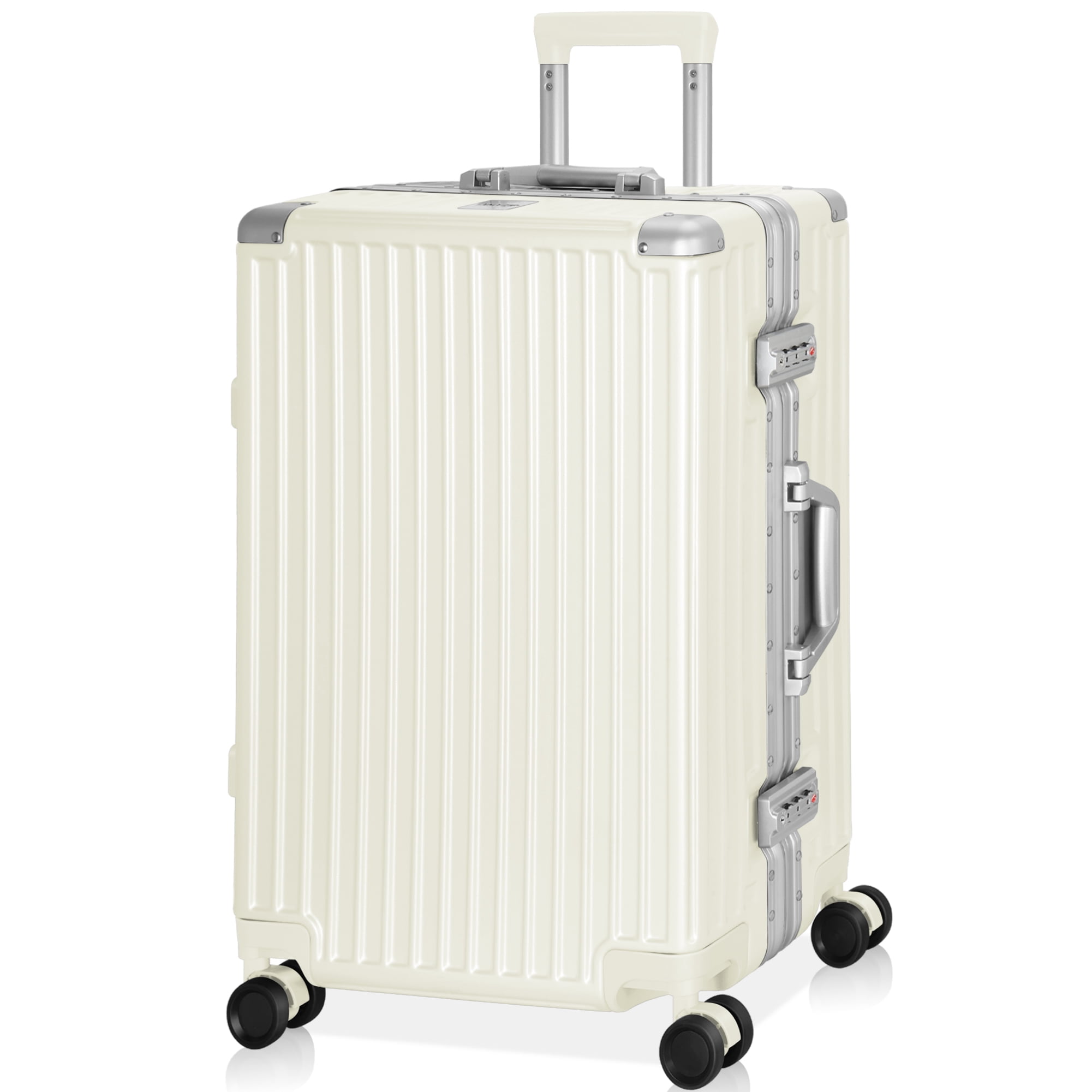 Luggage with Aluminum Frame, 24" Hard Shell Travel Suitcase Zipperless ...