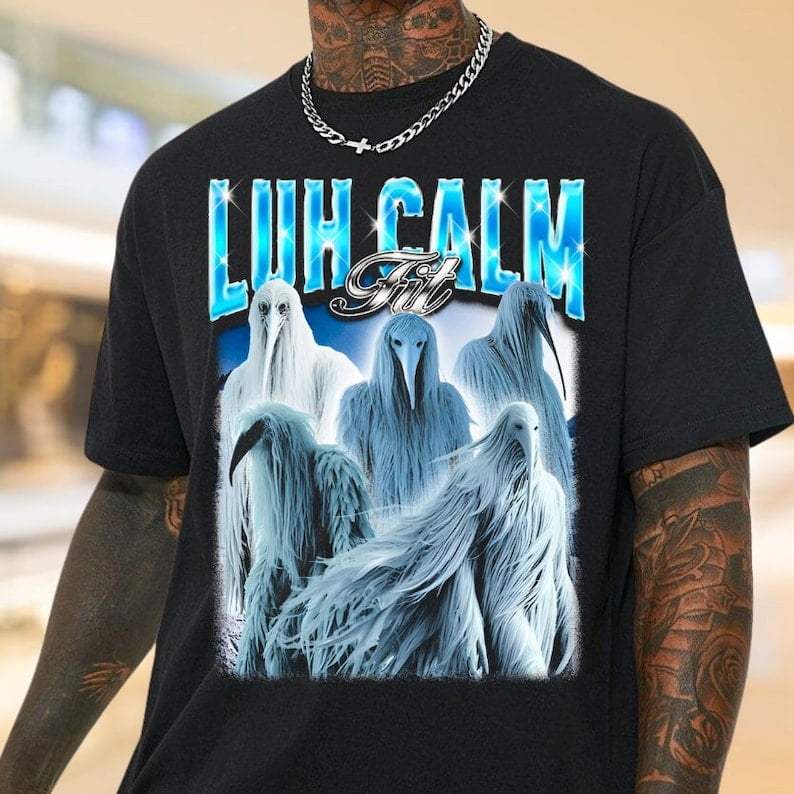 Luh Calm Fit Graphic T-Shirt Opium Erosion Bird Viral Meme Shirt Luh ...