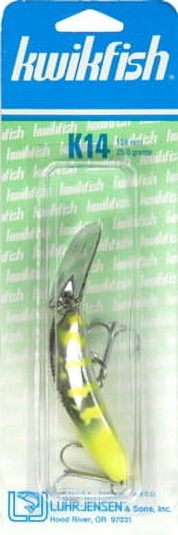 Luhr-Jensen Kwikfish 4 1/4" Rattle Fishing Lure, Silver & Chartreuse, Size 2, 5413-0140850 ...