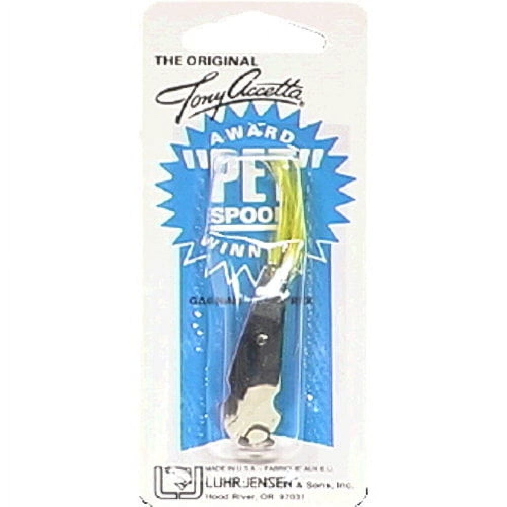 Luhr Jensen Pet Spoon Fishing Lure 1/6 oz 1 3/4" Yellow Feather Chrome ...