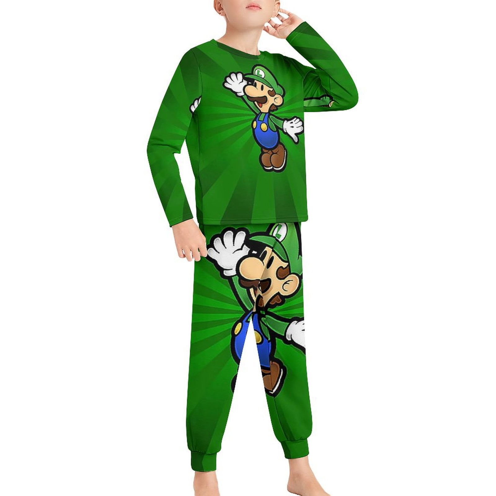 Lui-gi Mansion Pajama Suit Sleepwear Long Sleeve Top And Pants Pajama ...