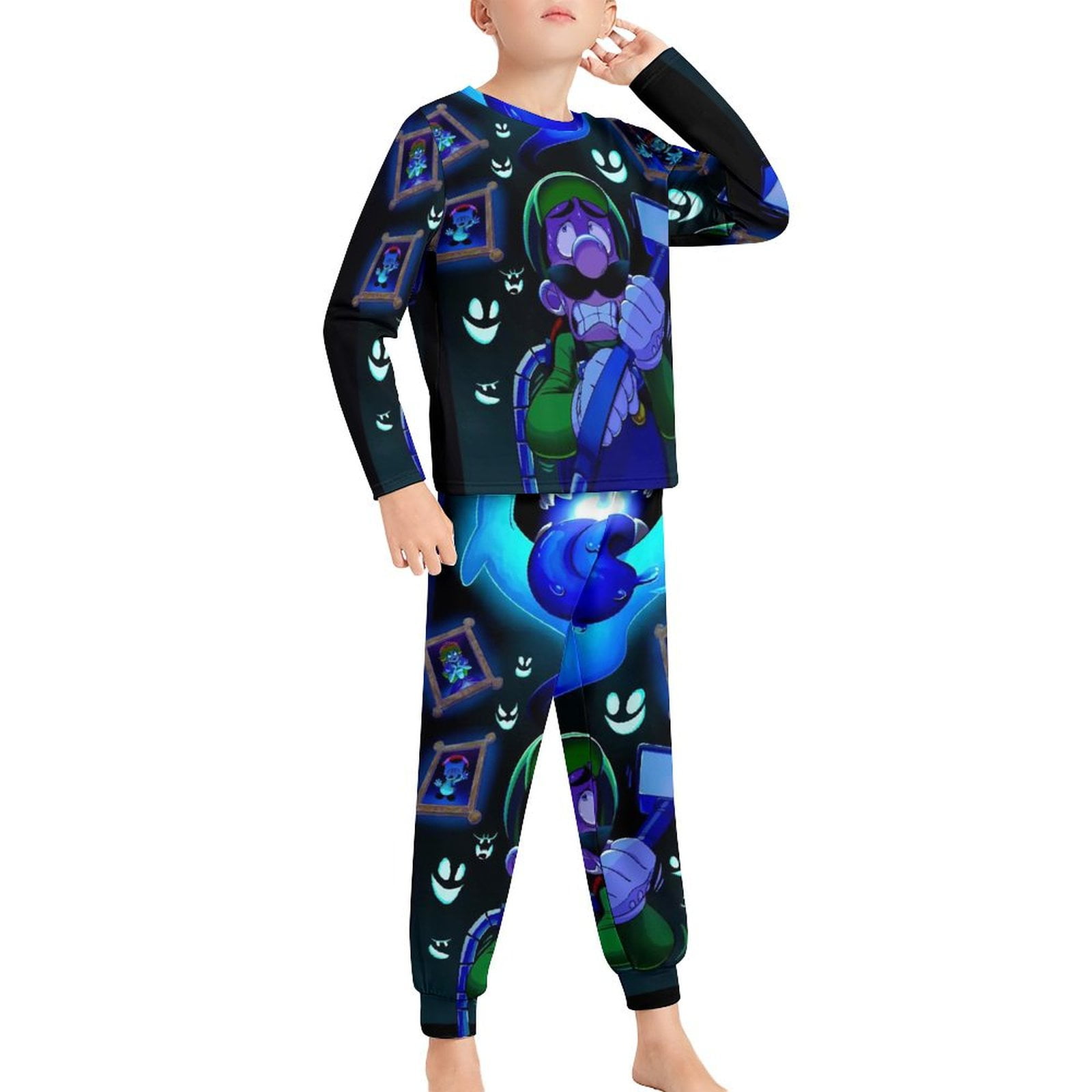 Lui-gi Mansion Pajama Suit Sleepwear Long Sleeve Top And Pants Pajama ...