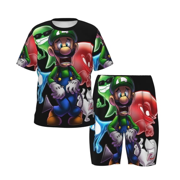 Luig1 Green Mansion Pajamas Set Cartoon Shirt With Shorts Set Summer ...