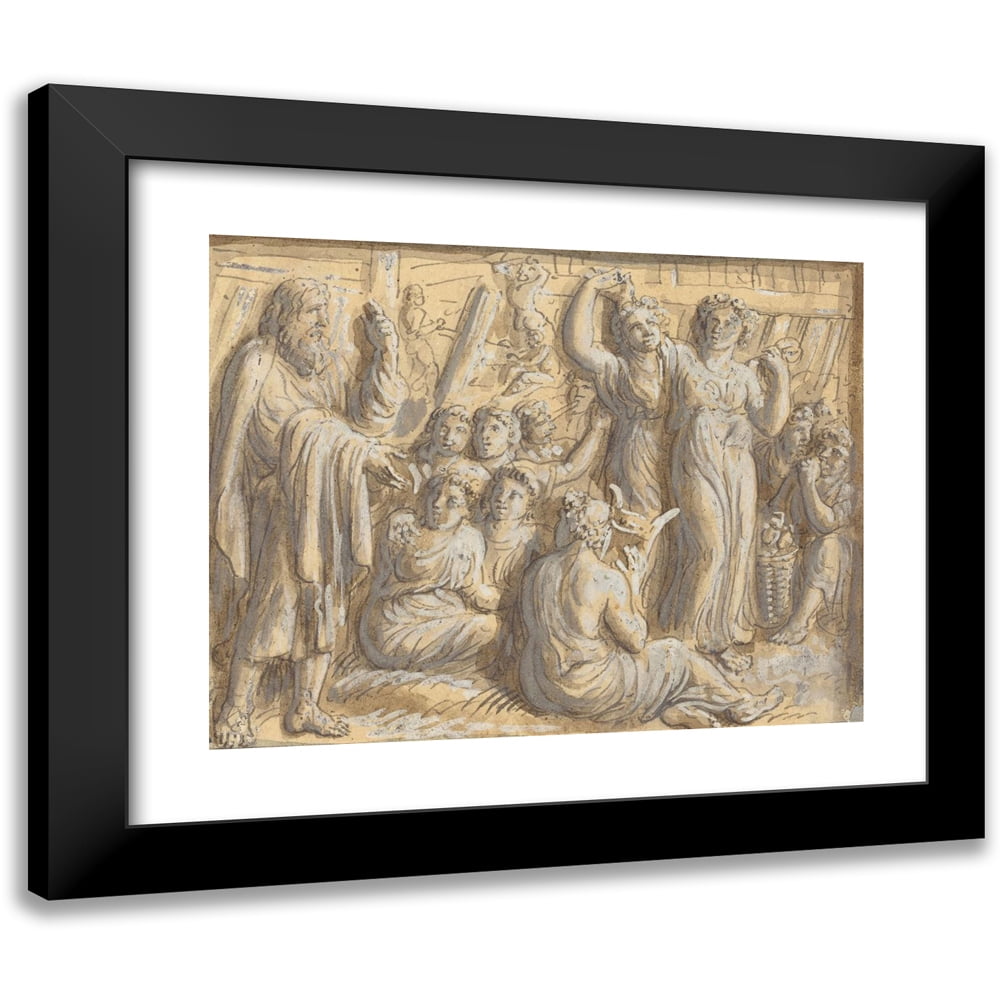 Luigi Ademollo 24x20 Black Modern Framed Museum Art Print Titled - Noah ...