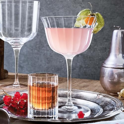 Luigi Bormioli Bach 8.75 oz Retro Fizz Glasses, Set of 4 - Titanium ...