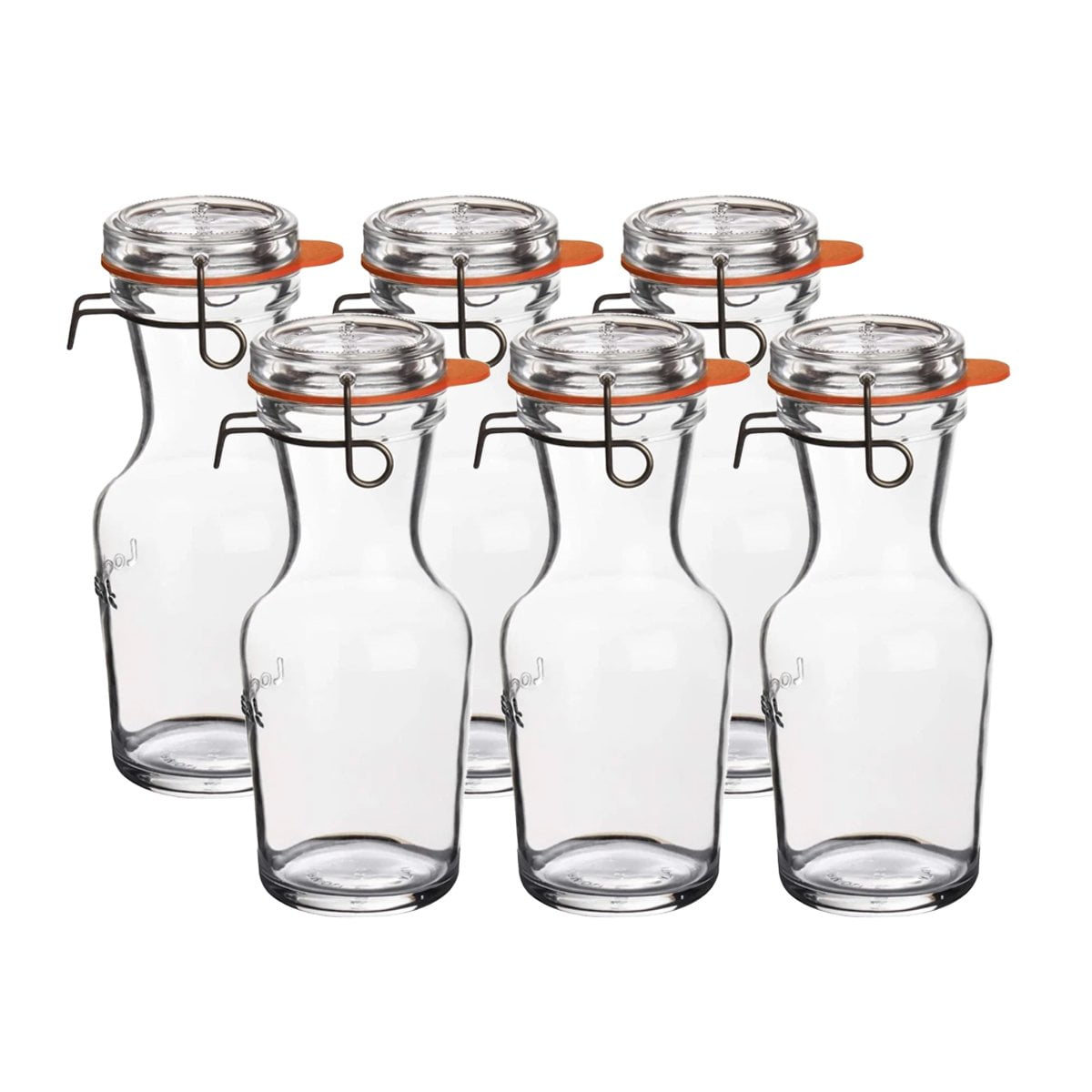 Luigi Bormioli Lock-Eat Juice Jars (Set of 6) | 17oz - Walmart.com