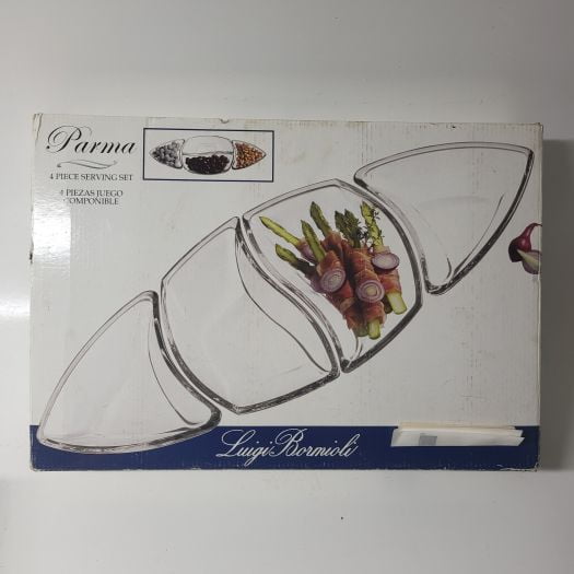 Luigi Bormioli Parma 4-Piece Crystal Glass Serving Set No. 95316/01T ...