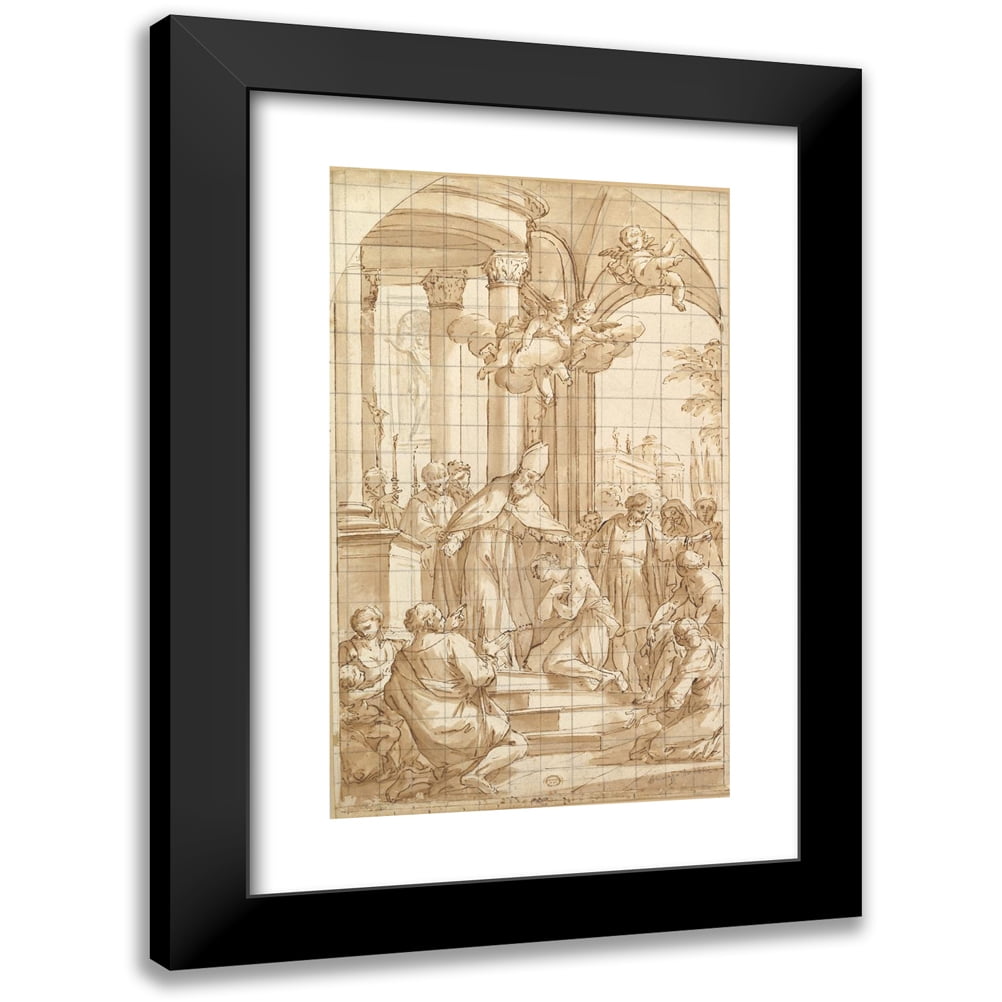 Luigi Garzi 12x18 Black Modern Framed Museum Art Print Titled - Saint ...
