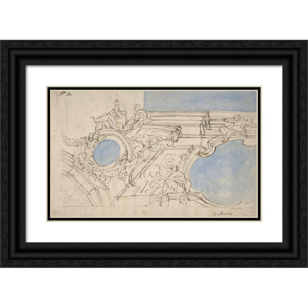 Luigi Garzi 14x11 Black Ornate Wood Framed Double Matted Museum Art ...