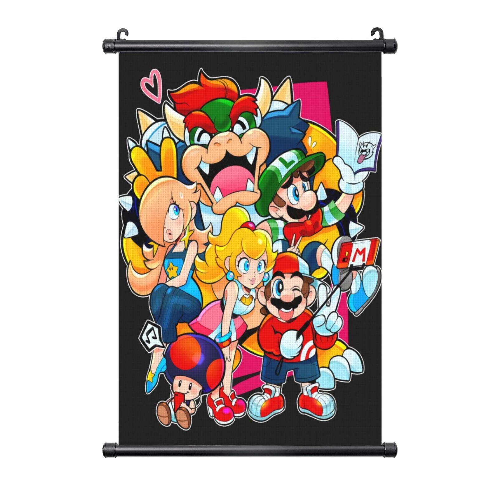 Luigi Hanging Poster, Black Plastic Shaft Wall Hanging Posters Scroll ...