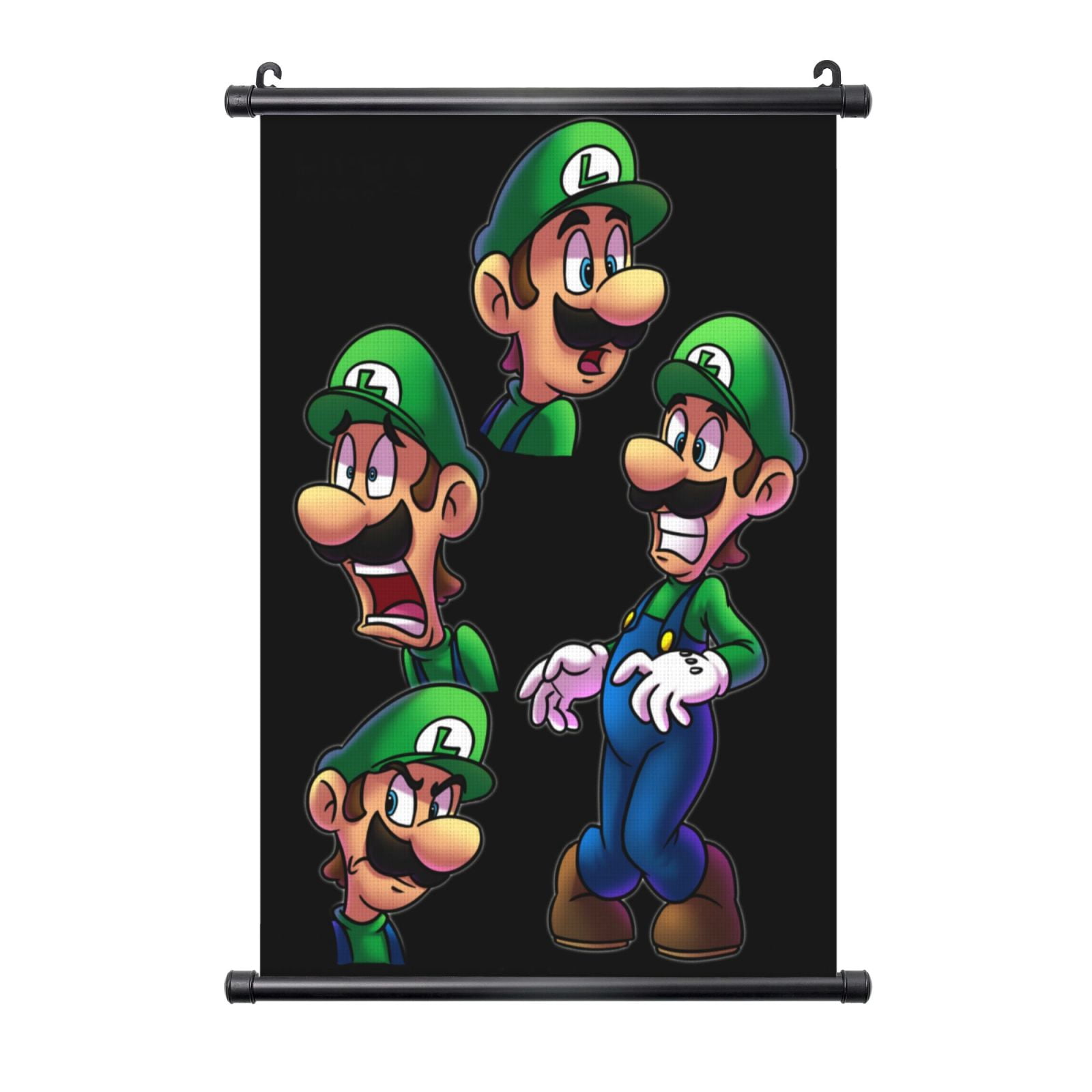 Luigi Hanging Poster, Black Plastic Shaft Wall Hanging Posters Scroll ...