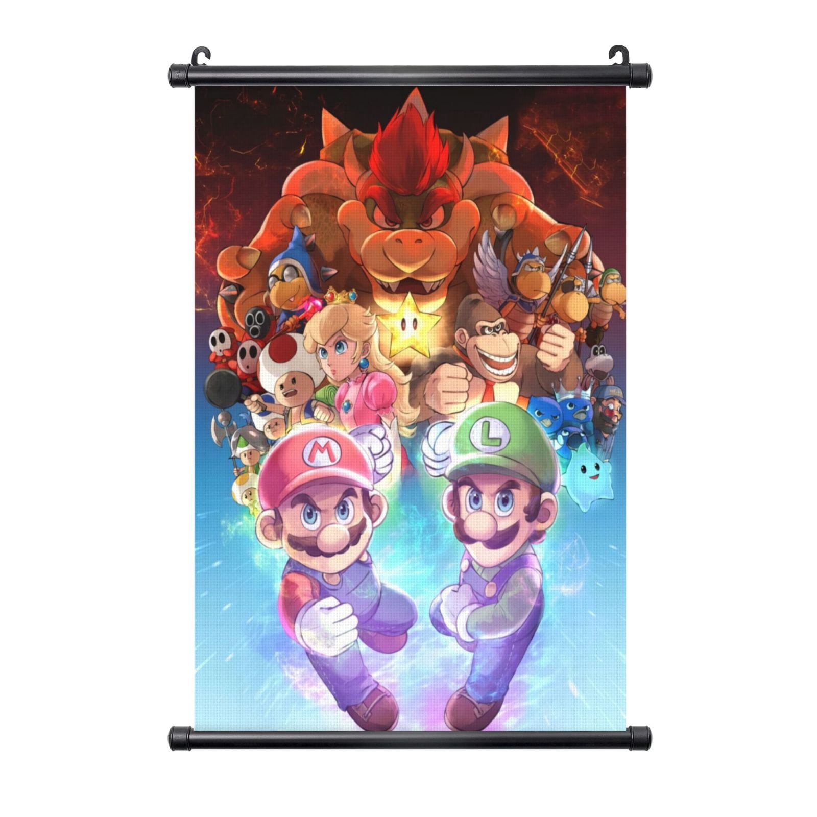 Luigi Hanging Poster, Black Plastic Shaft Wall Hanging Posters Scroll ...