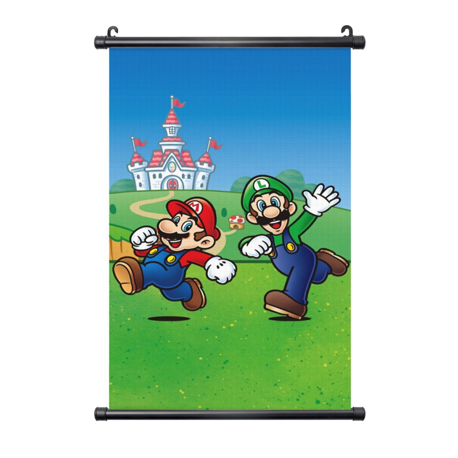 Luigi Hanging Poster, Black Plastic Shaft Wall Hanging Posters Scroll ...
