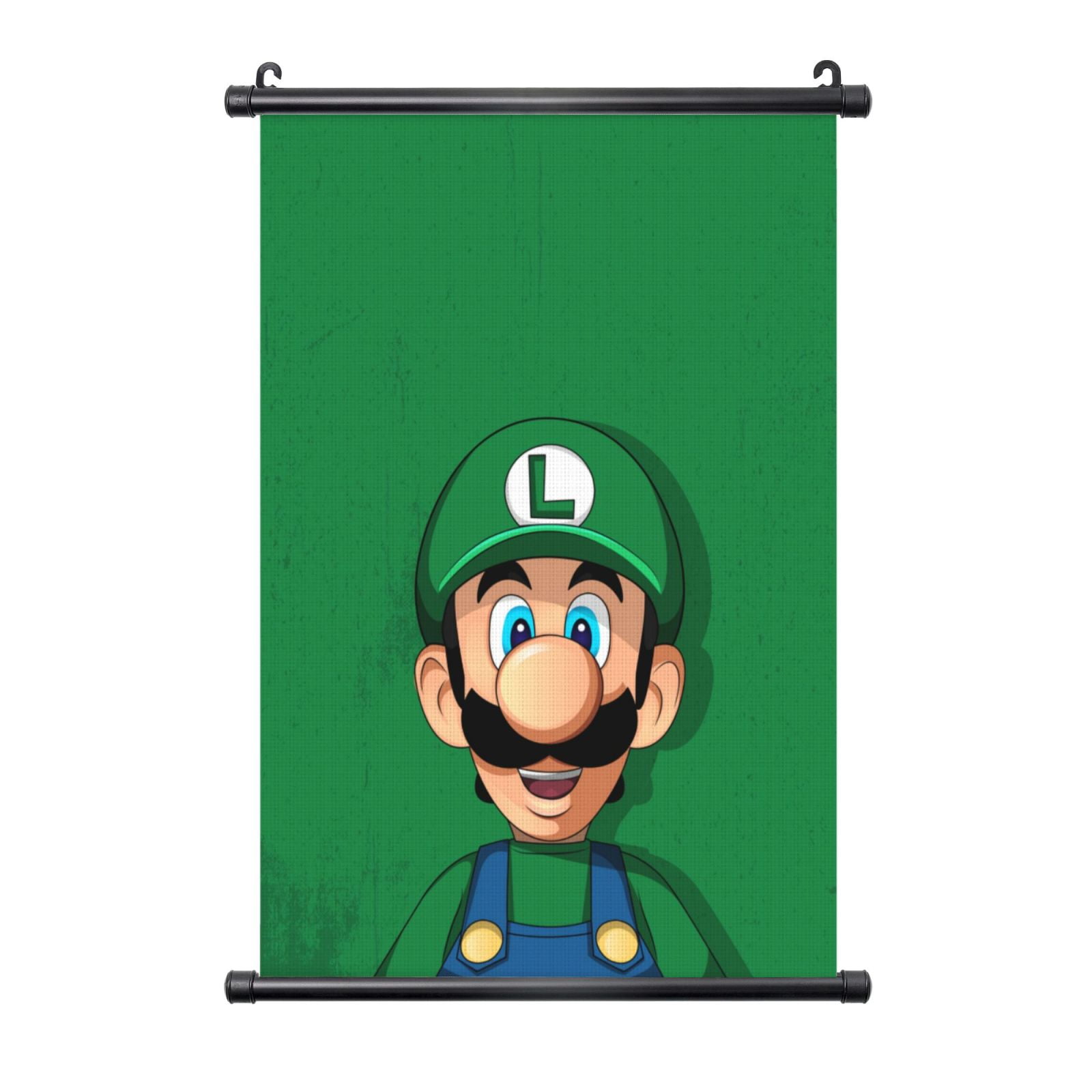 Luigi Hanging Poster, Black Plastic Shaft Wall Hanging Posters Scroll ...