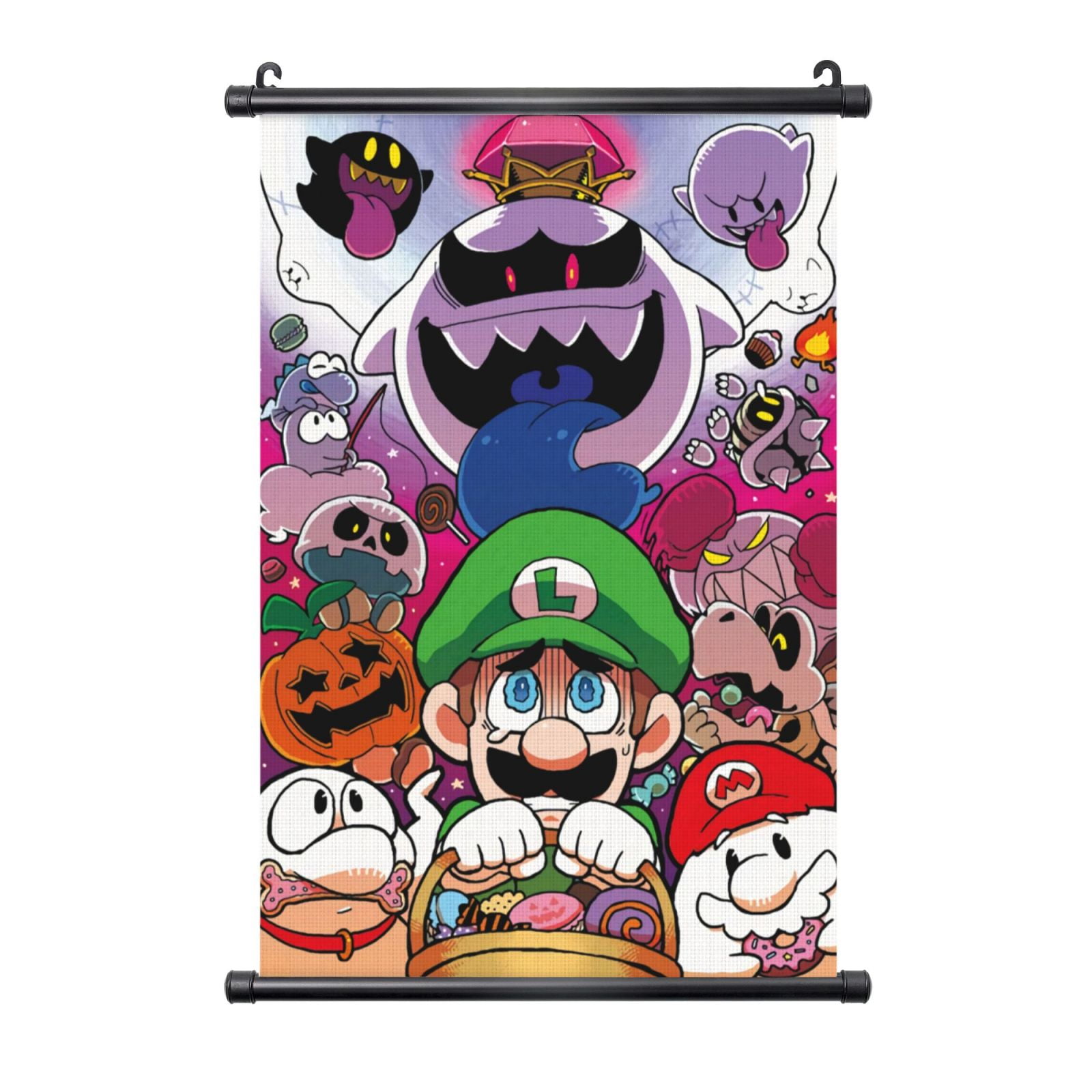 Luigi Hanging Poster, Black Plastic Shaft Wall Hanging Posters Scroll ...
