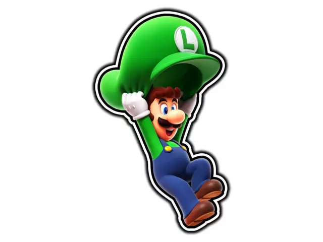 Luigi Hat Floating Flying Waterproof Sticker Phone Decal Water Bottle ...