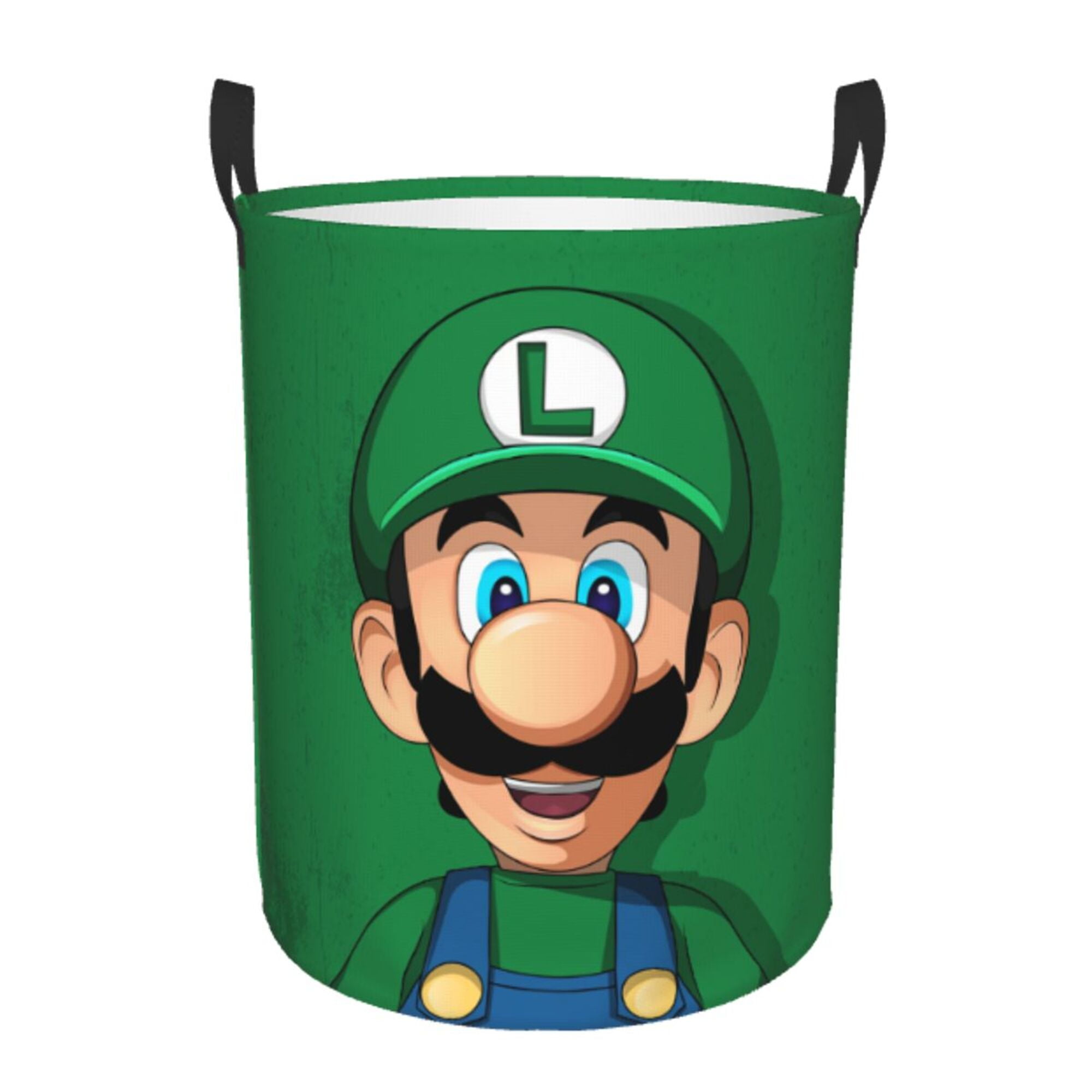 Luigi Laundry Hamper With Handle Funny Waterproof Foldable Circular Storage Bin Toys Clothes ...