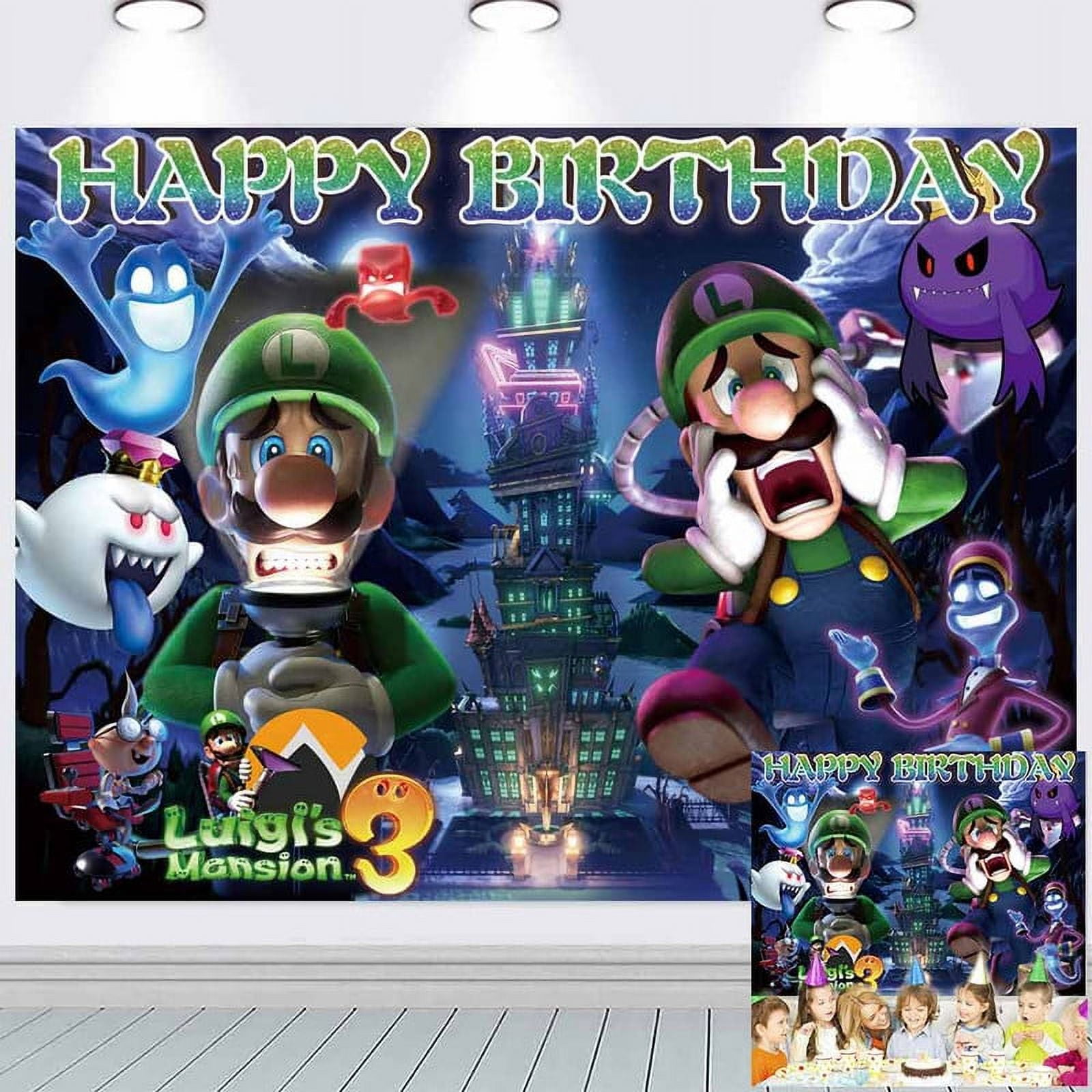 Luigi Mansion 3rd Backdrop Banner Party Supplies Post Birthday ...