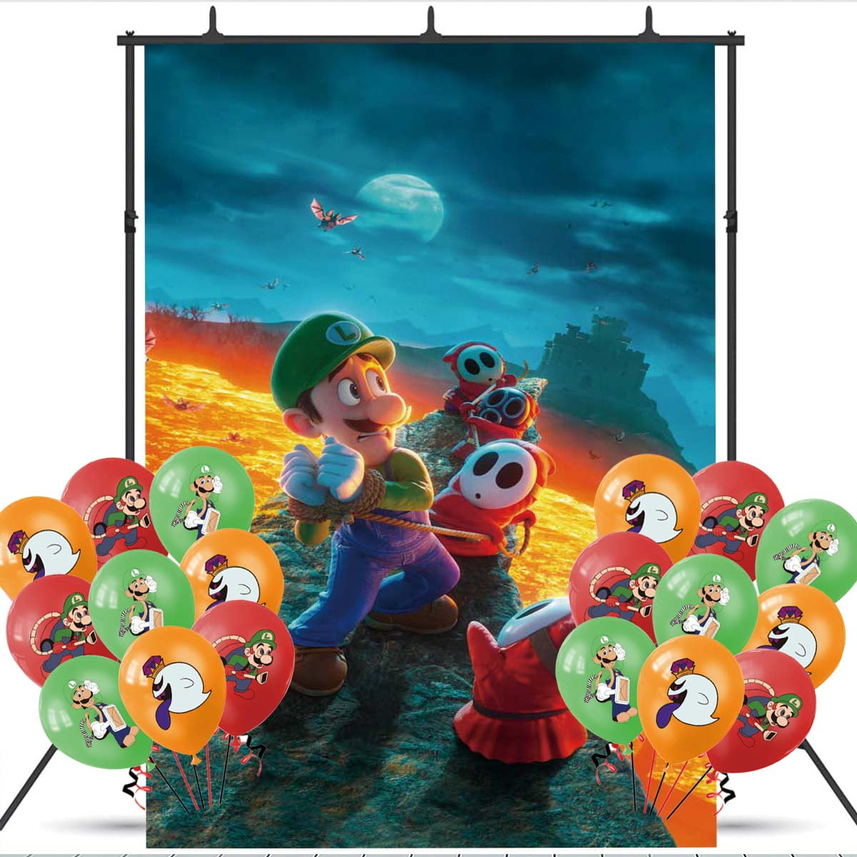 Luigi Mansion Backdrop Balloons Banner Party Decorations Taspestry Wall ...