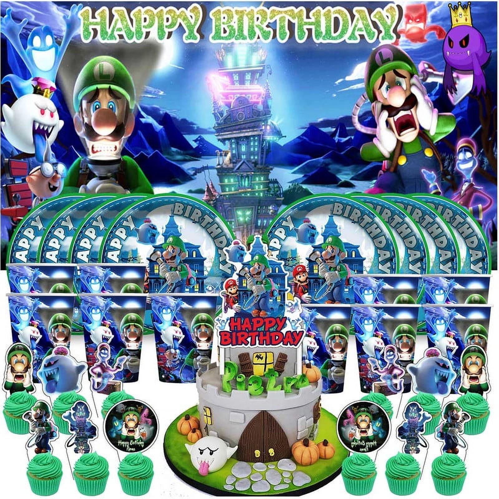 Luigi Mansion Birthday Cups Party Supplies Decor Backdrop Paper Plates ...