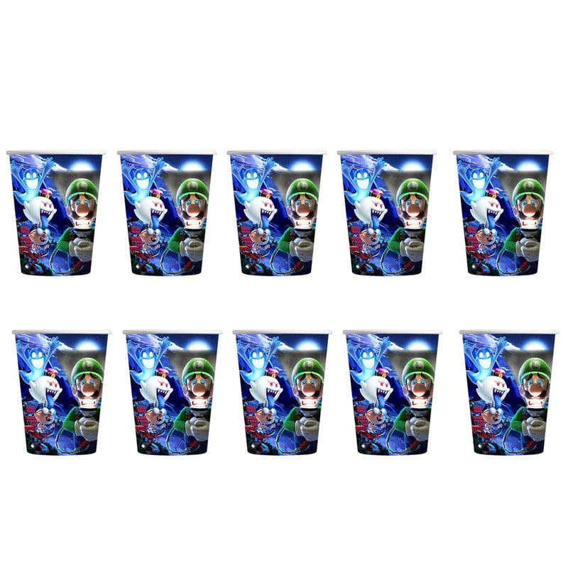 Luigi Mansion Party Supplies Cups Birthday Tableware Disposable Paper ...