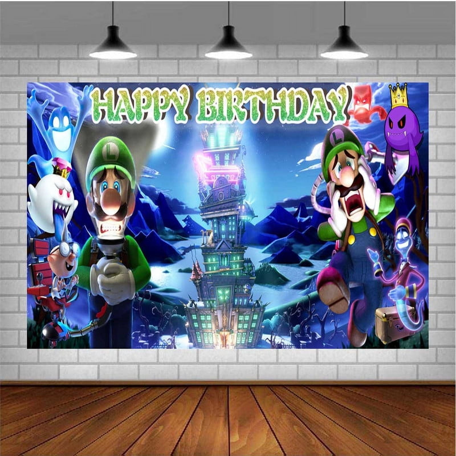 Luigi Mansion Banner Poster Wall Decor Birthday Backdrop Background ...