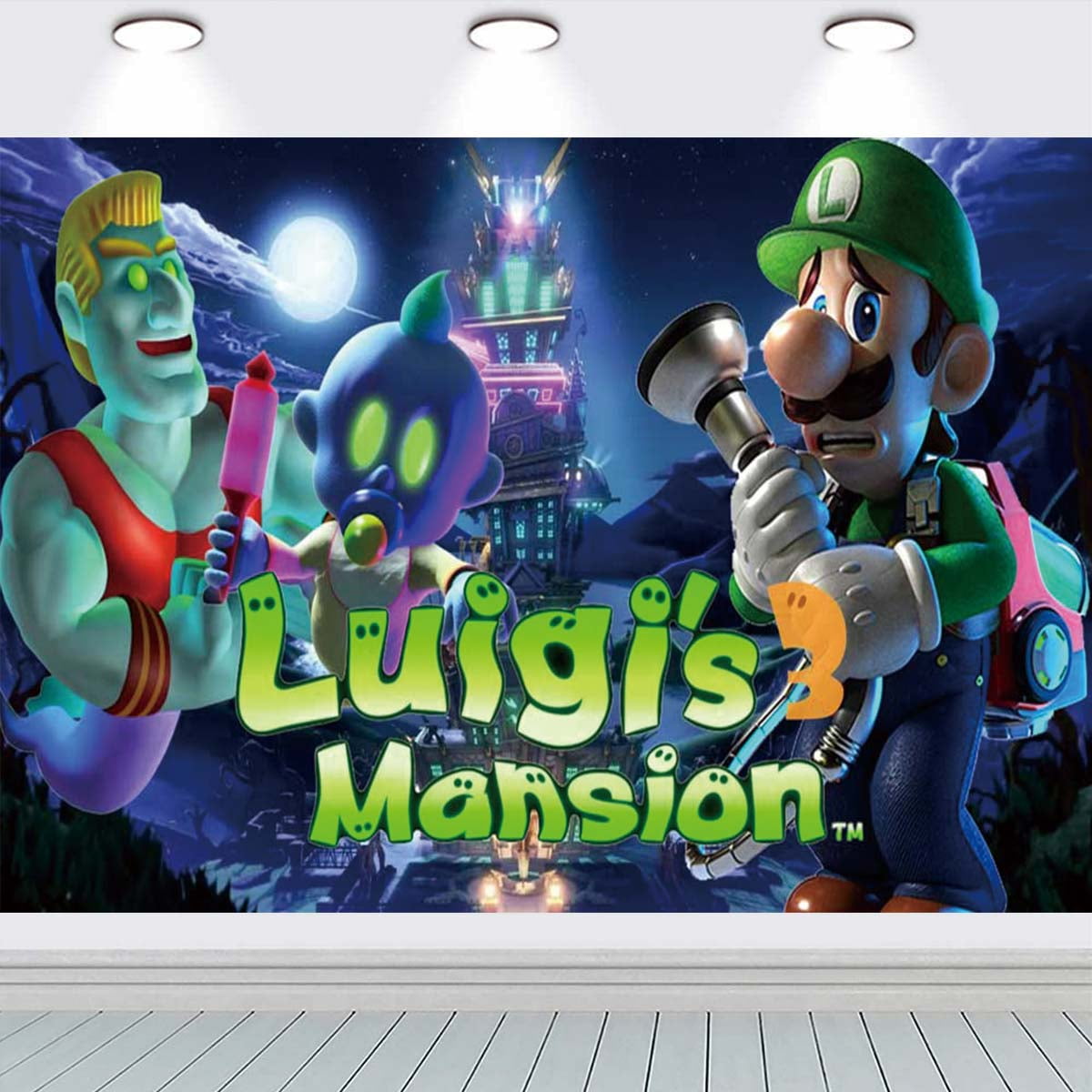 Luigi Mansion school Poster Wall Decor Birthday Banner Backdrop ...