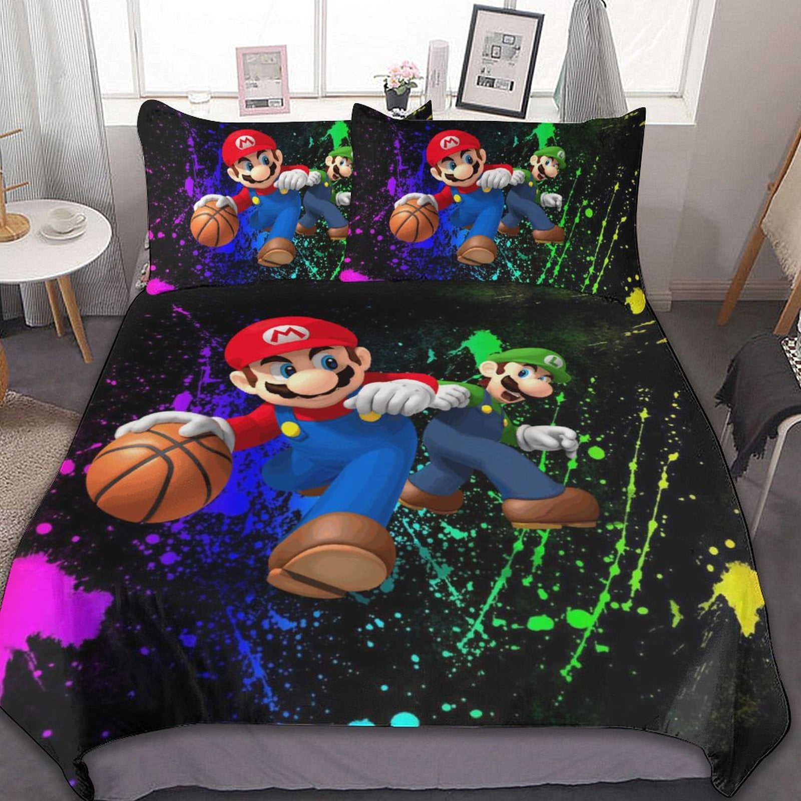 Luigi Mario 3 Piece Bedding Sets Decor Comforter Sets With One Duvet ...