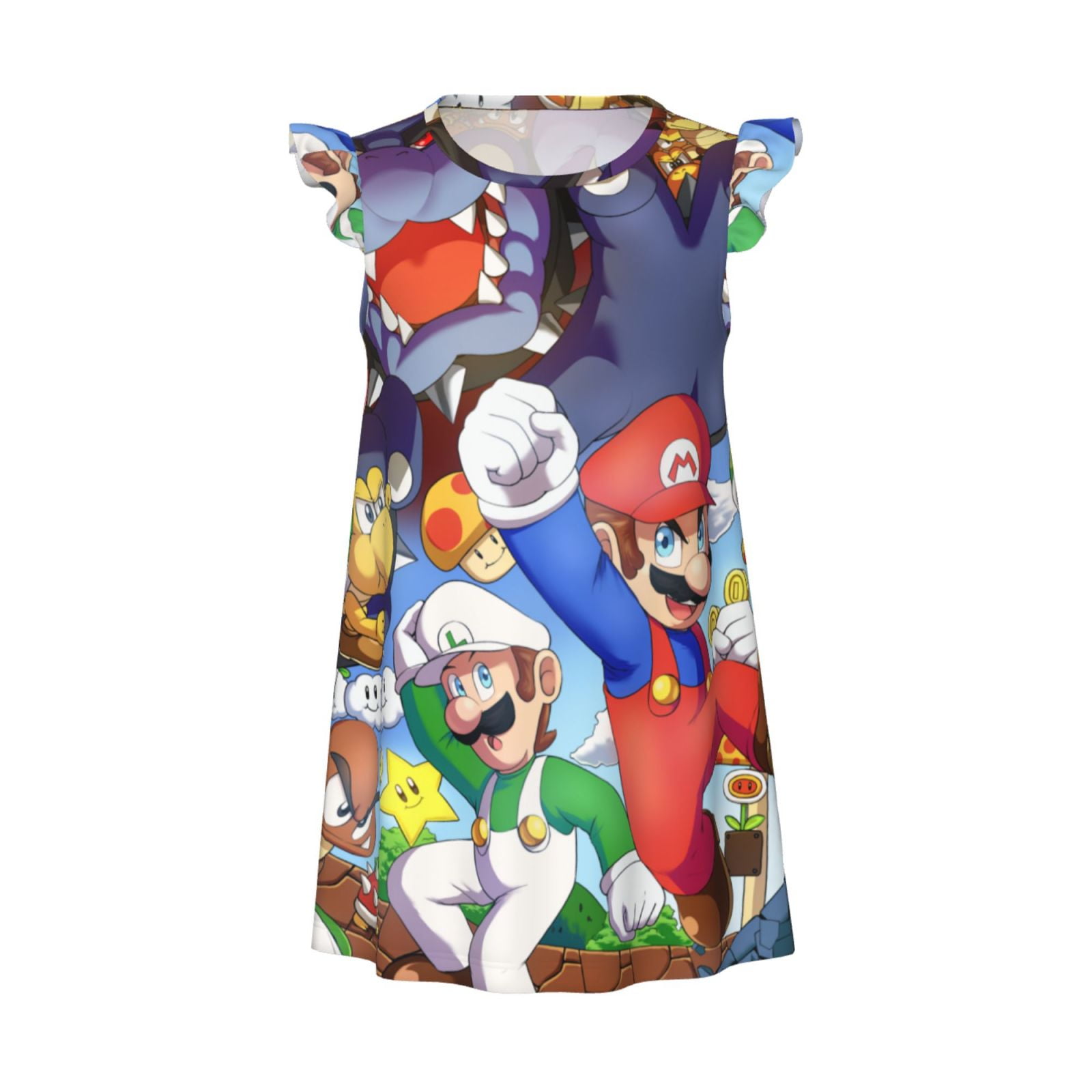 Luigi Mario Bros. Movie Girls Nightgowns Pajamas Dress Summer Soft ...