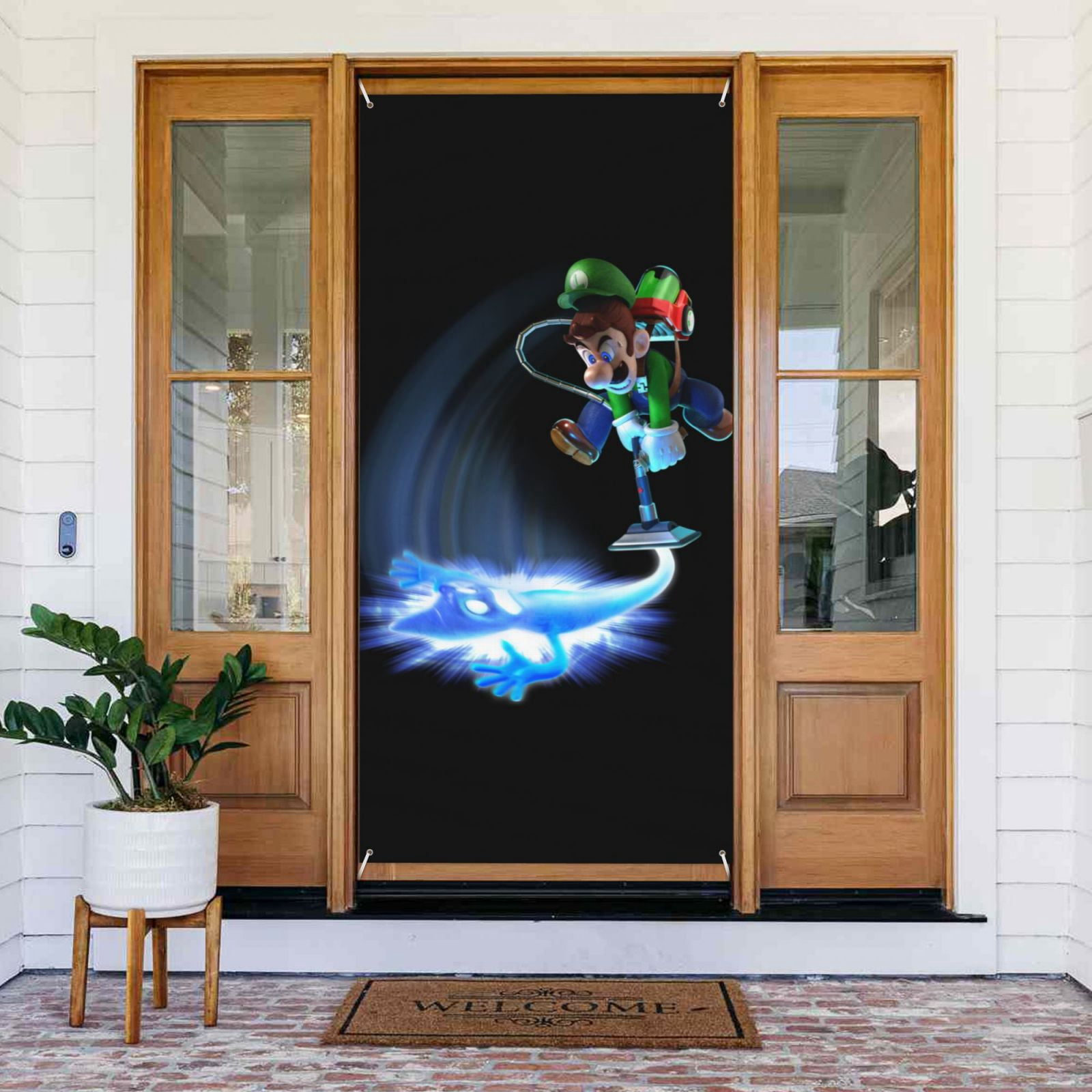 Luigi'S Mansion Door Cover Decoration Front Door Cover 72.8 X 35.4 Inch ...