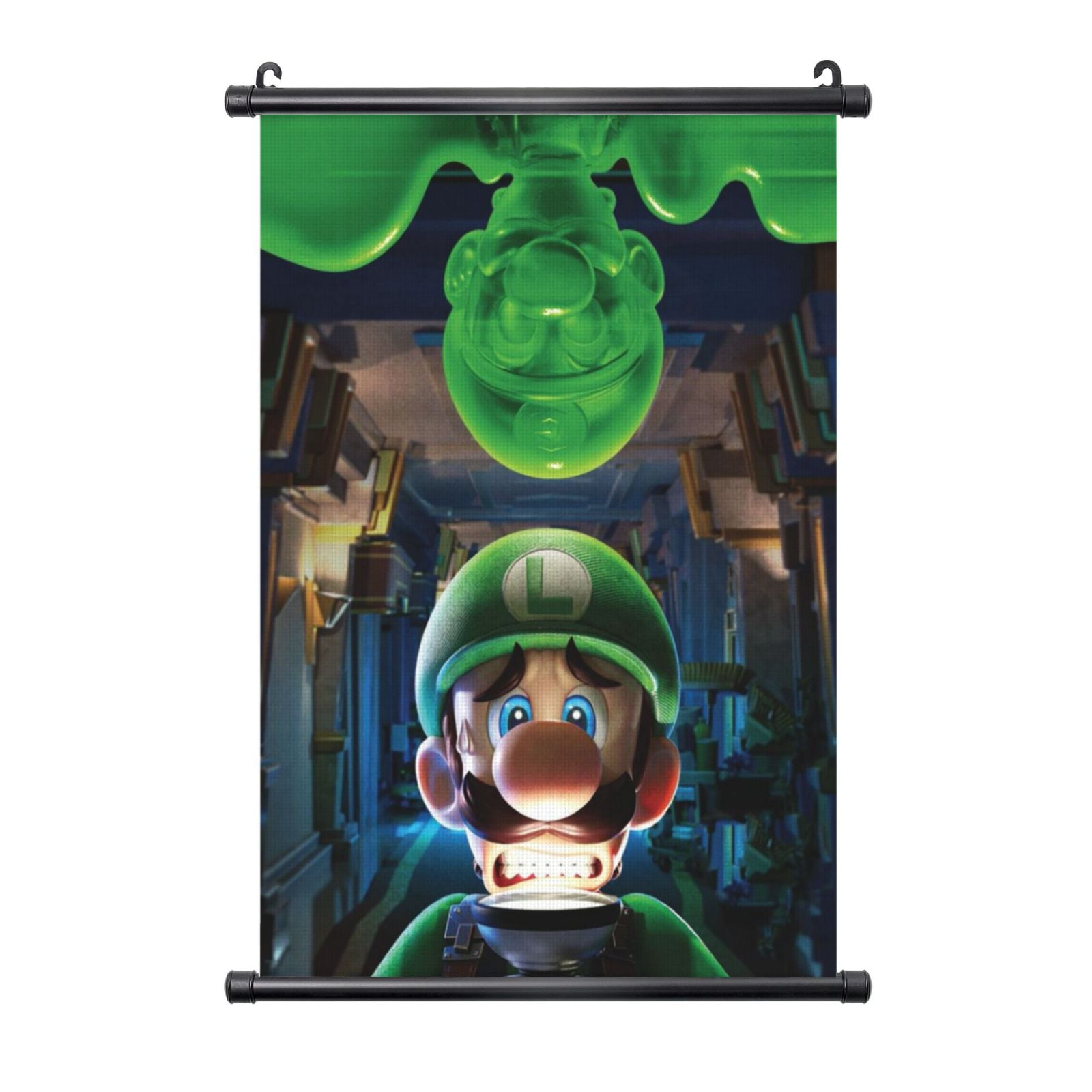 Luigi'S Mansion Poster Black Plastic Shaft Hanging Posters Wall Hanging ...