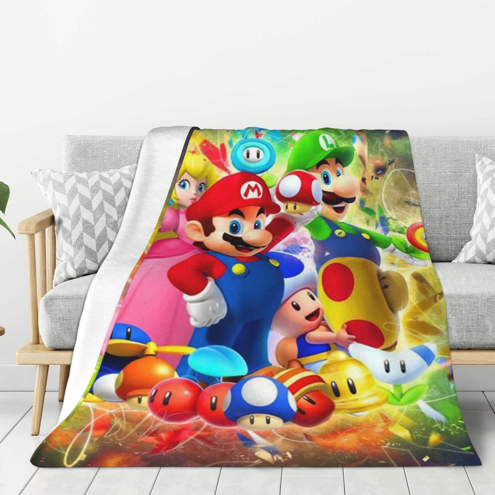 Luigi The Super Mario Bros Blanket Cozy Ultra-Soft Micro Flannel Throw ...