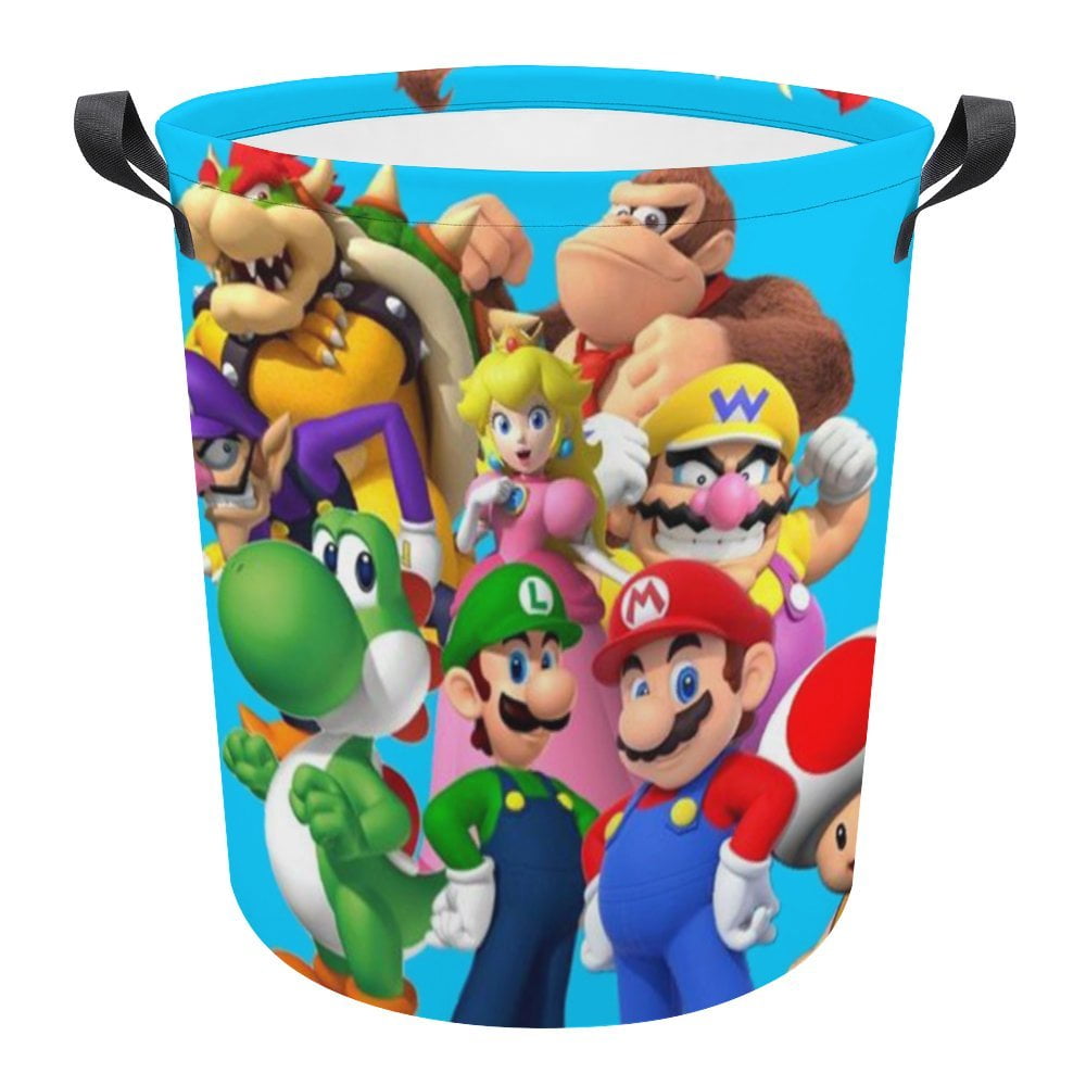 Luigi Super Mario Brother Circular Laundry Hamper Foldable Large ...