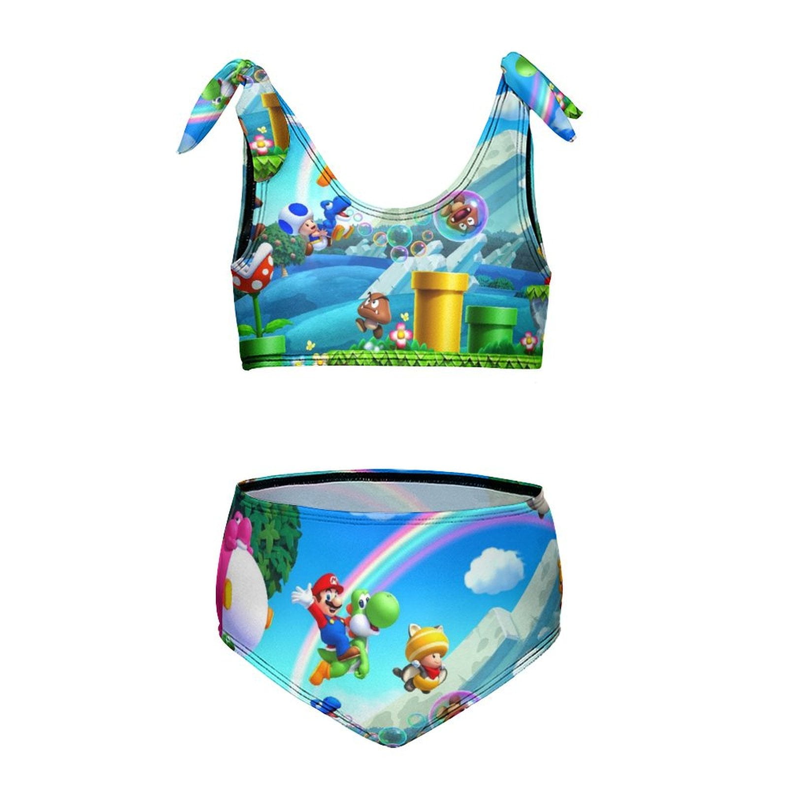 Luigi Super Mario Kid's Swimwear Two Piece Swimsuit Summer Beach ...
