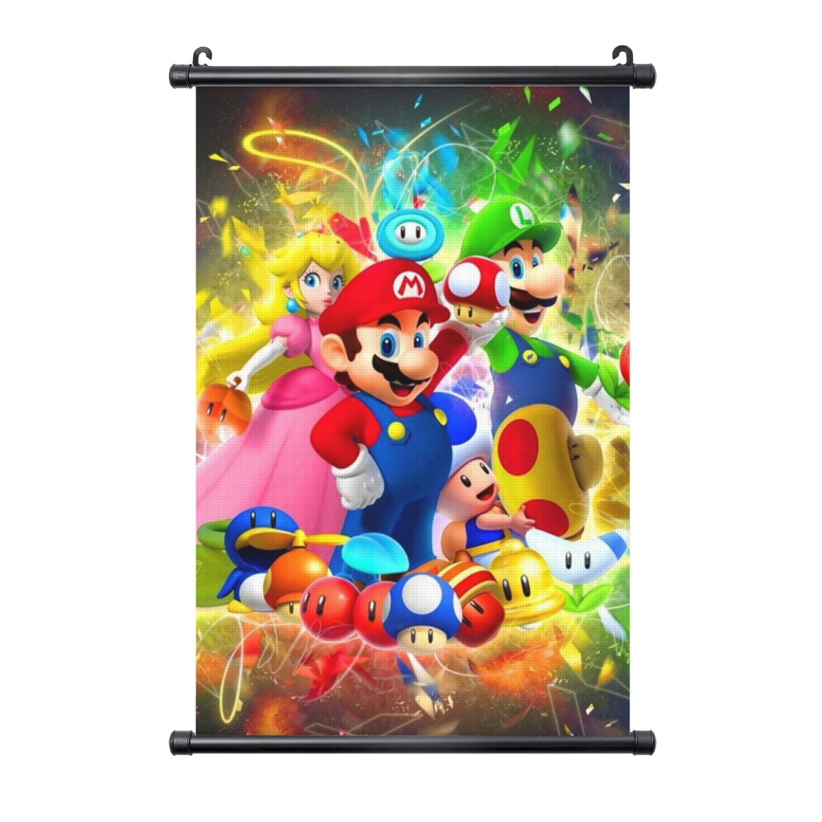 Luigi The Super Mario Bros Black Plastic Shaft Hanging Poster Decor ...