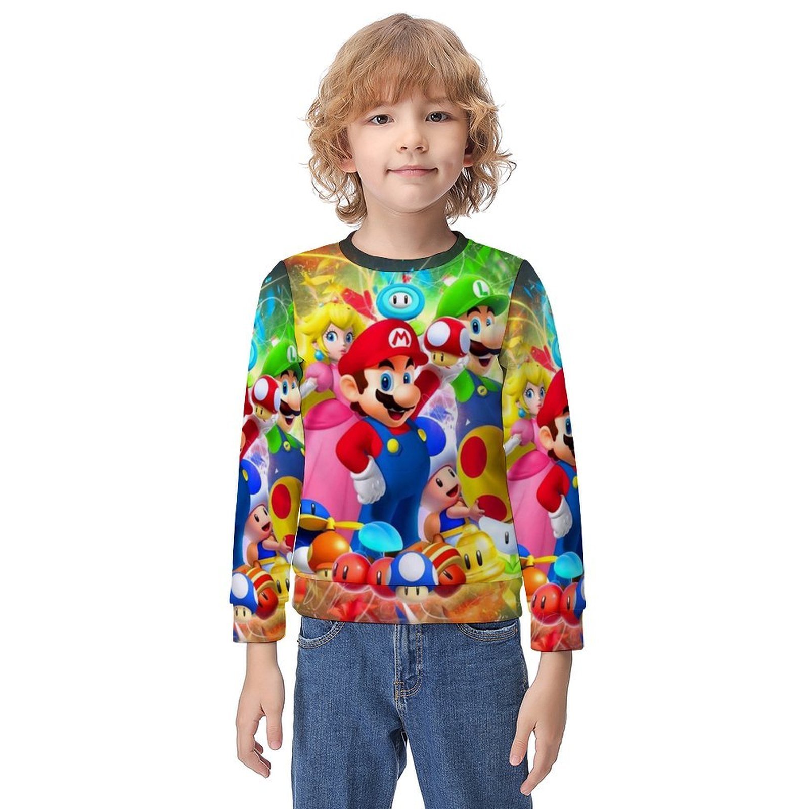 Luigi The Super Mario Bros Children Pullover Sweater Sweatshirts ...