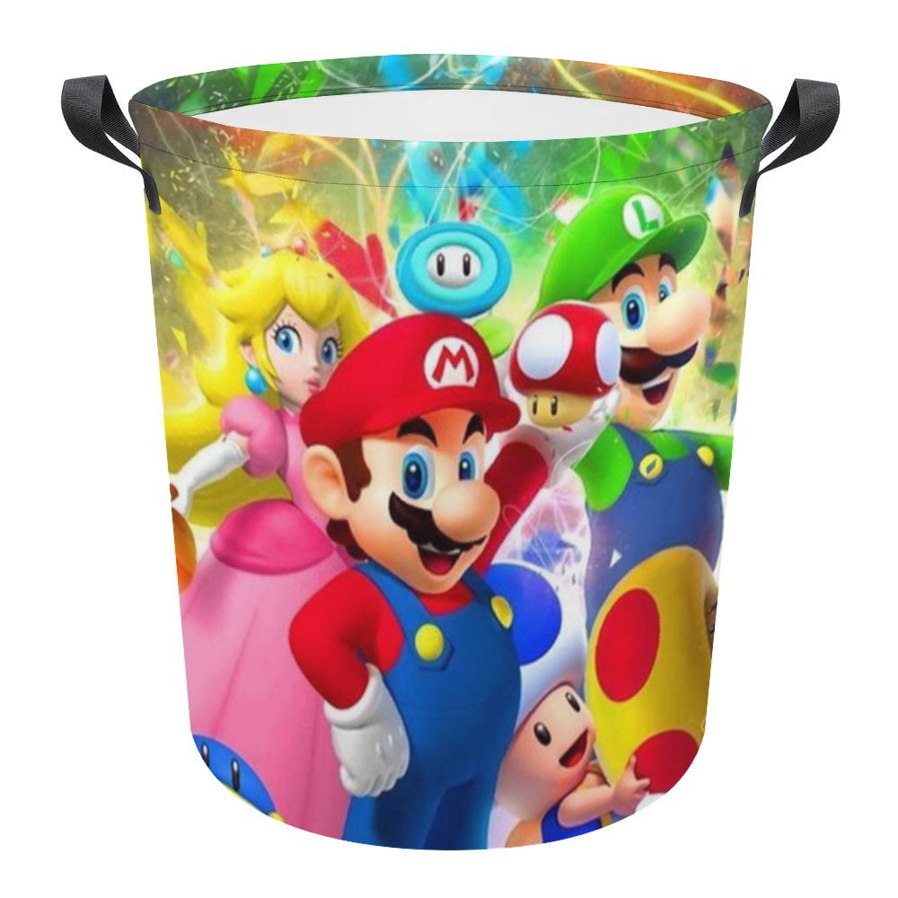 Luigi The Super Mario Bros Circular Laundry Hamper Foldable Large ...