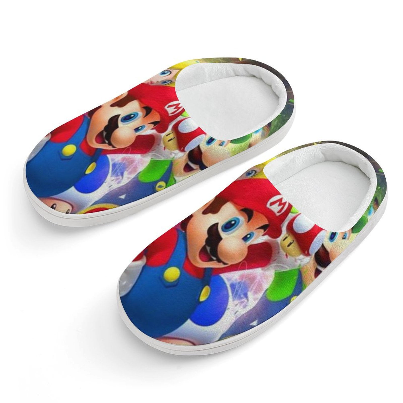 Luigi The Super Mario Bros Cotton Slippers For Kids Winter Warm Soft ...