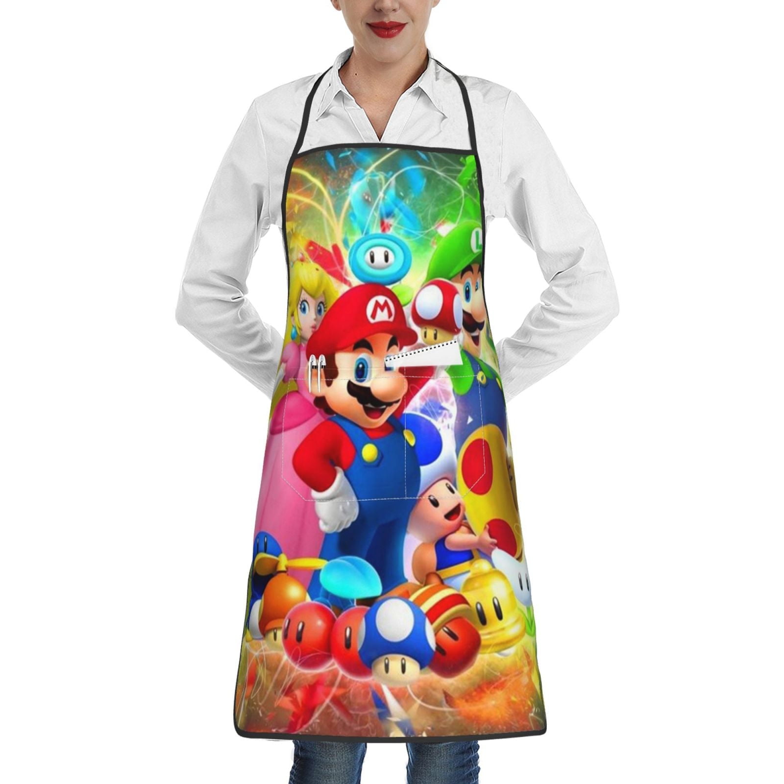 Luigi The Super Mario Bros Waterproof Apron Home Decor Kitchen Fashion ...