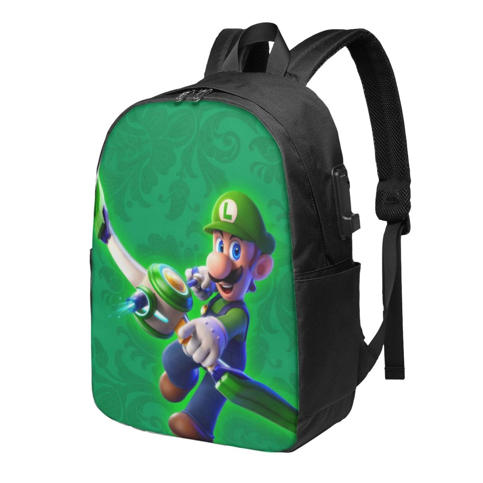 Luigi's Mansion 17 Inch Laptop Backpack With Usb Charging Port Travel ...