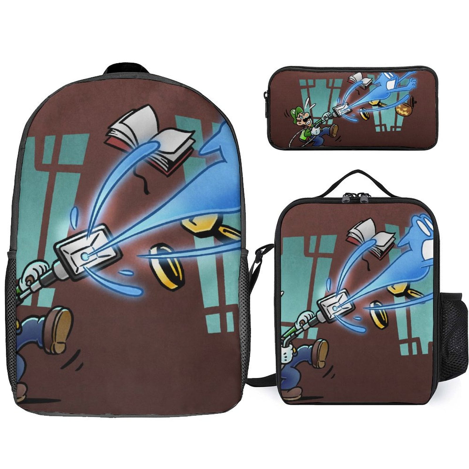 Luigi's Mansion Adventure Laptop Backpack With Pencil Case Lunch Bag 3 ...