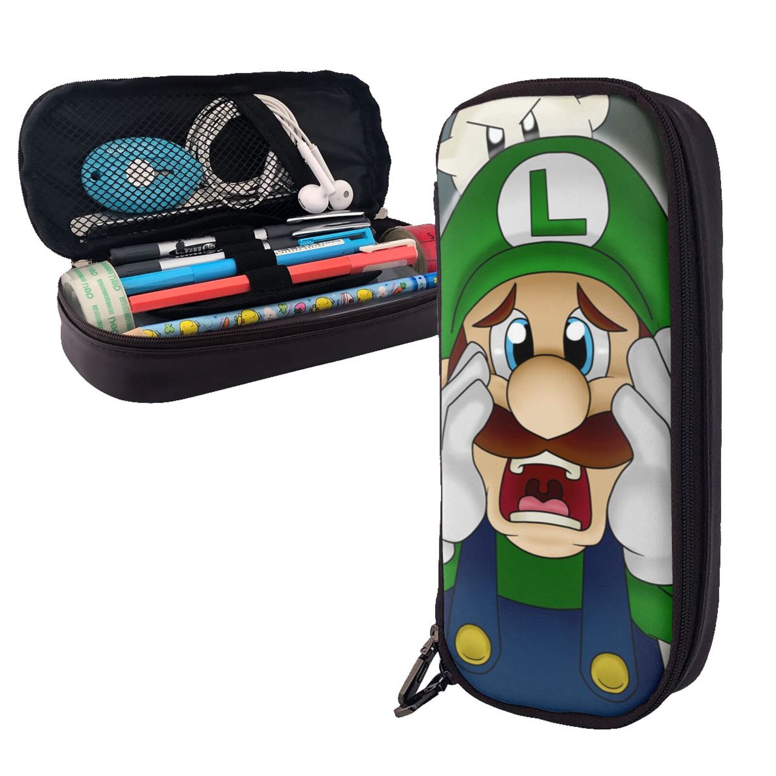 Luigi's Mansion Boo Moon Leather Pencil Case Stationary Pen Bag Pencil ...