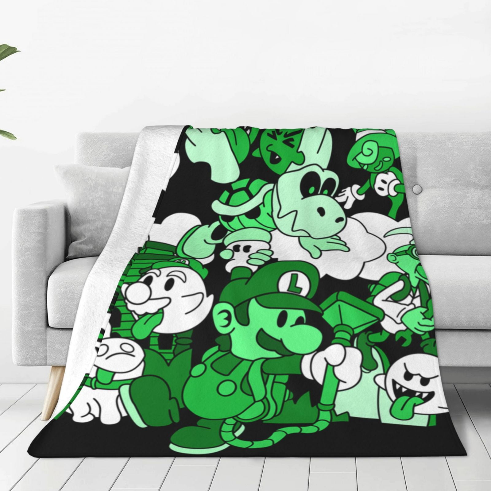 Luigi's Mansion Boo Scary Flannel Blanket Cozy Ultra-Soft Micro Fleece ...