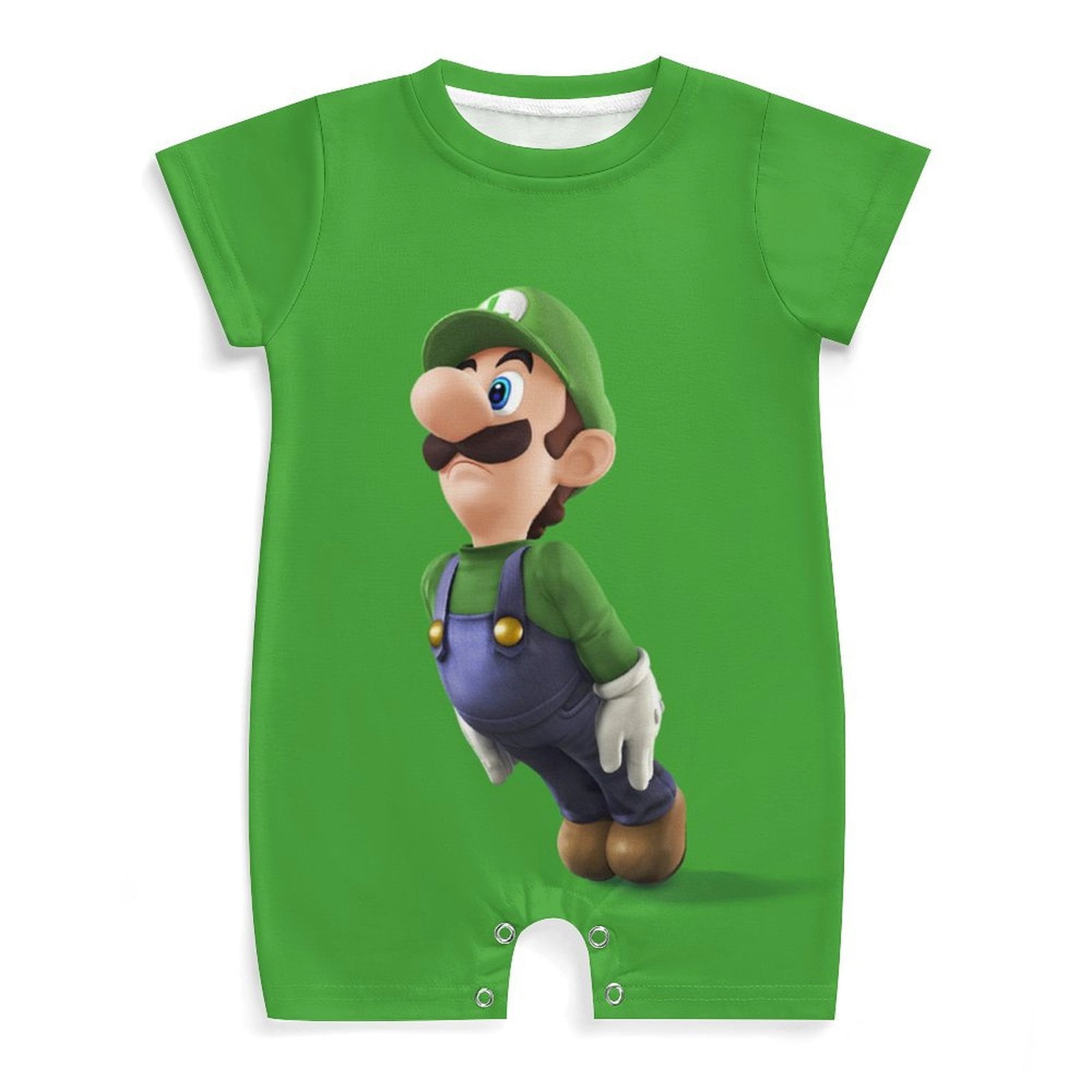 Luigi's Mansion Bros Game Baby One-Piece Rompers Short Sleeve Bodysuits ...