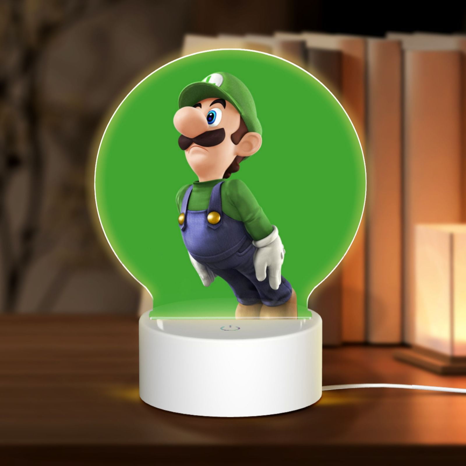 Luigi's Mansion Bros Game Round Acrylic Night Light Decoration USB ...
