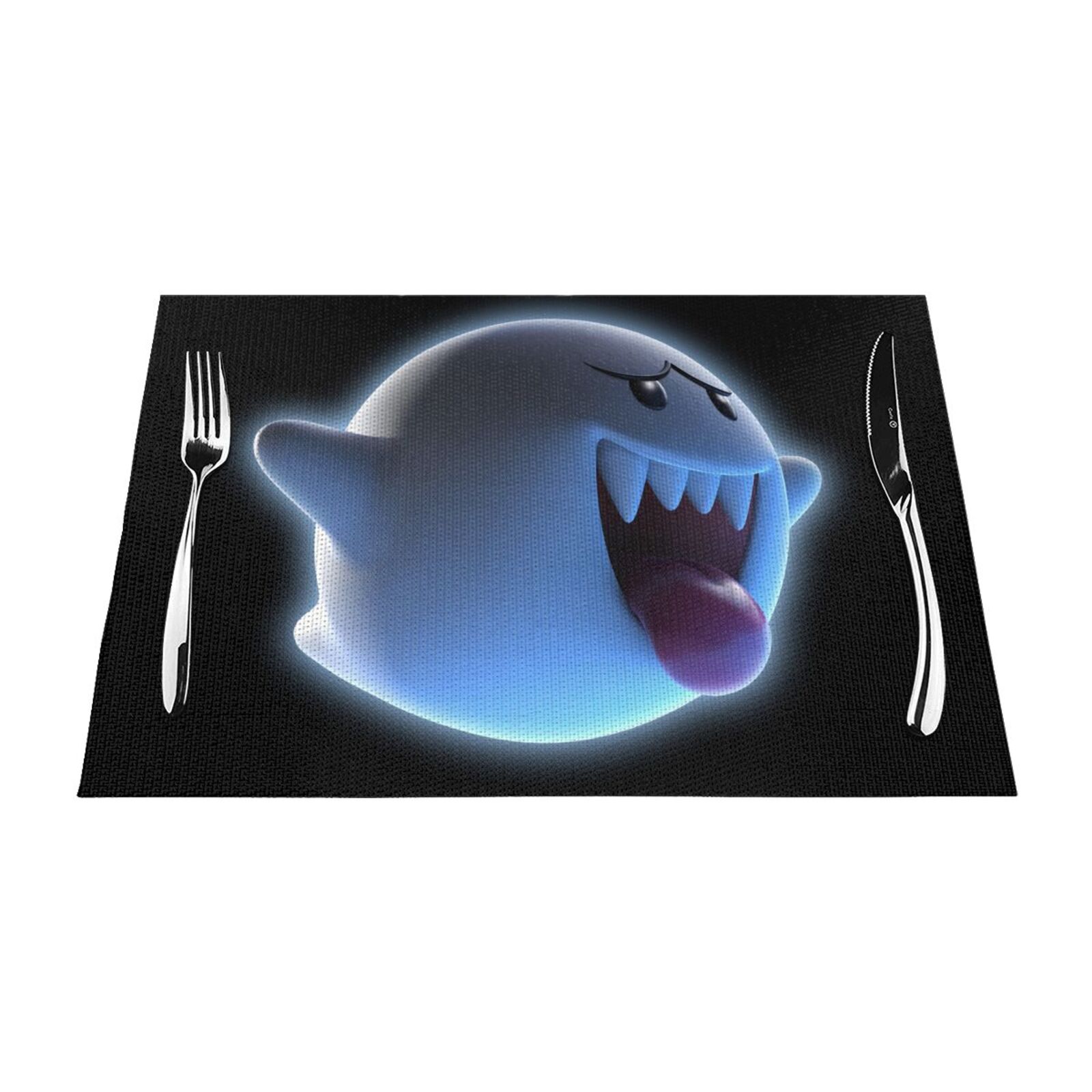 Luigi's Mansion Cartoon Boo Woven Placemats For Kitchen Dining Table ...