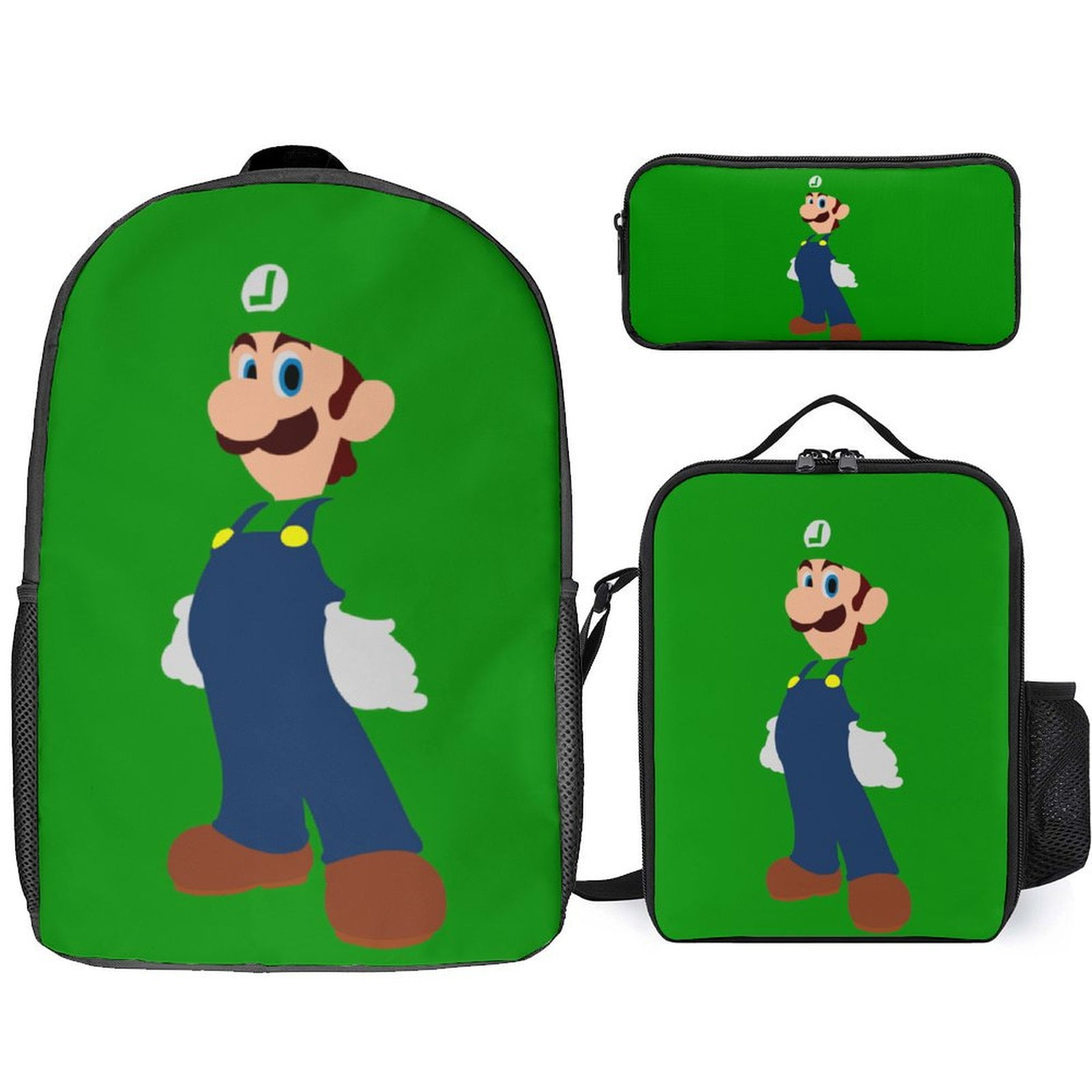 Luigi's Mansion Character Laptop Backpack With Pencil Case Lunch Bag 3 ...